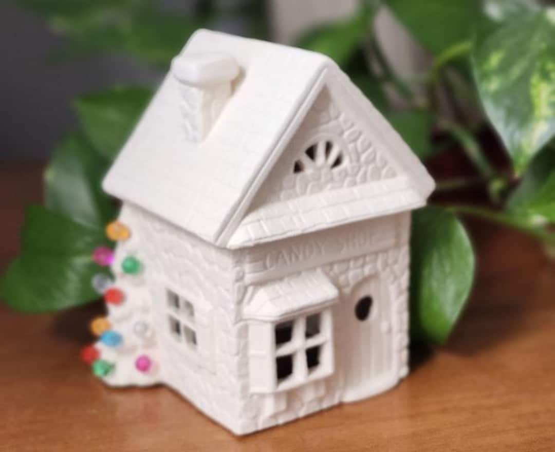 Ceramic Bisque Ready to Paint Village Candy Store Building. Unpainted ...