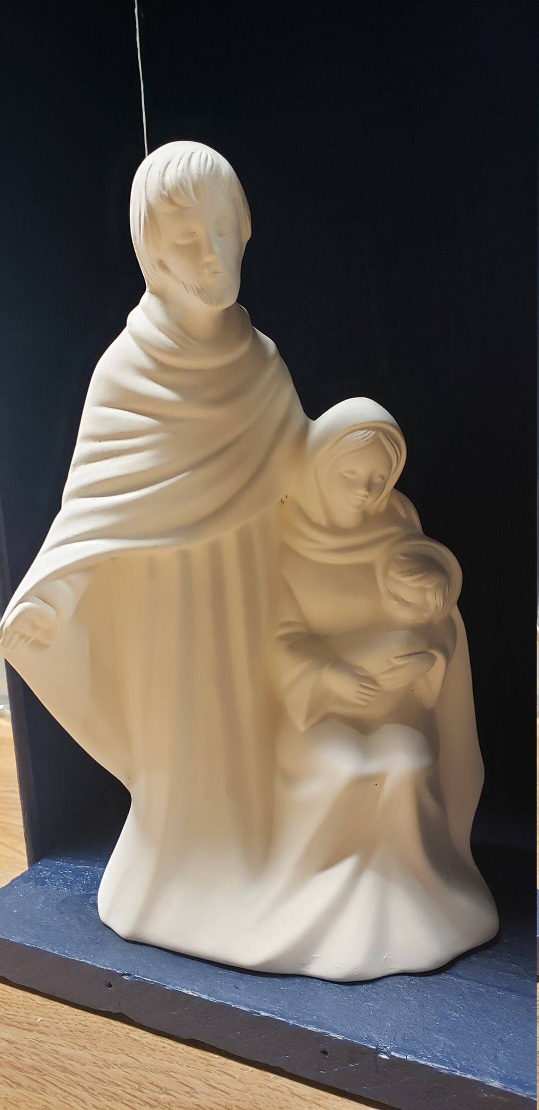 Ceramic Bisque Holy Family on Stone Ready to Paint - Jesus - Religious ...