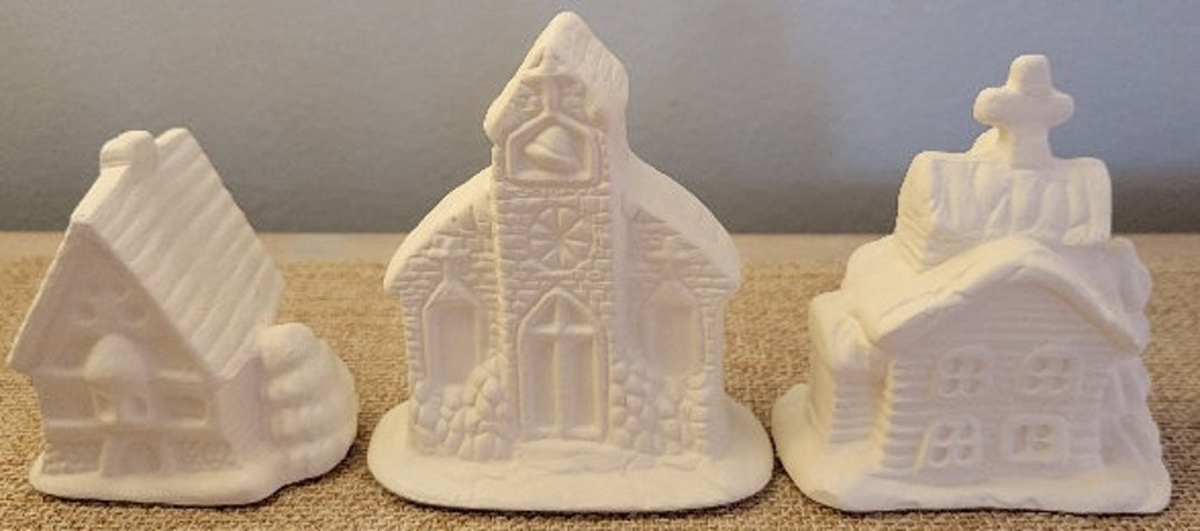 Village Ceramic Buildings. Christmas Houses. Paint Your Own Ceramics ...