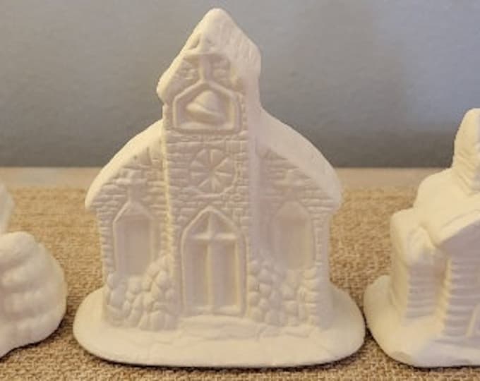 Village Ceramic Buildings. Christmas Houses. Paint Your Own Ceramics ...