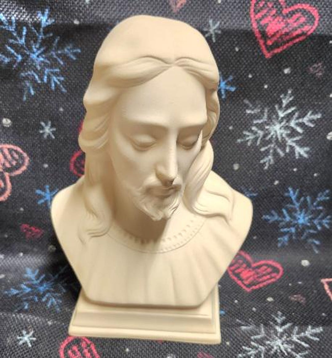 Ceramic Bisque Bust of Jesus Ready to Paint. Unpainted Ceramics ...