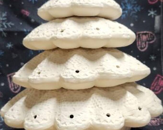 Ceramic Bisque Ready to Paint Stacking Doily Tree With Base. Ceramic ...
