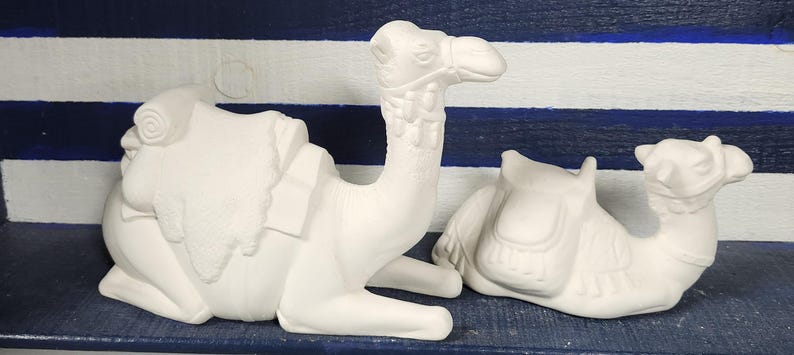 Ceramic Bisque Ready to Paint Set of 2 Camels. Standing and Laying ...