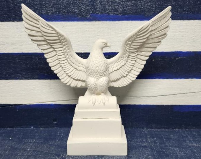 Ceramic Eagle Ready to Paint. Spread Wings Eagle Statue on Base ...