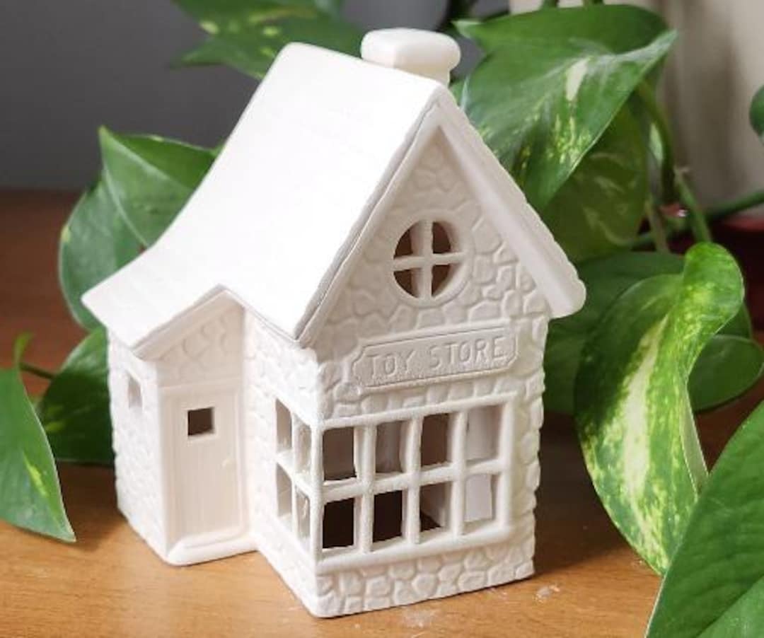 Ceramic Bisque Ready to Paint Village Toy Store Building. Unpainted ...