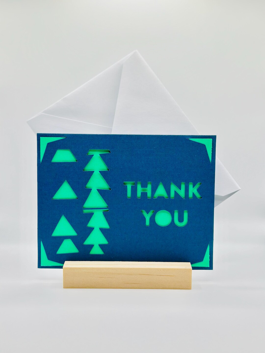 Thank You Card W/triangles - Etsy