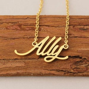 Name Necklace, Custom Ally Name Necklace, Minimalist Necklace, Women ...