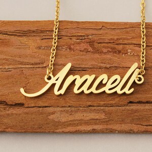 Name Necklace, Custom Letter Necklace, Araceli Nameplate Necklace ...