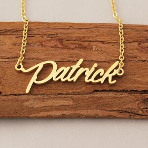 Name Neckalce, Custom Patrick Nameplate Necklace, Dainty Necklace for ...