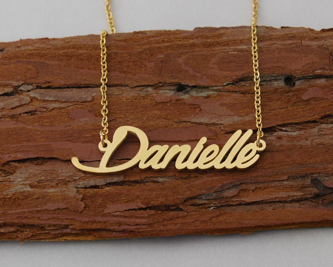 Danielle Name Necklace Personalized Initial Necklace | Etsy