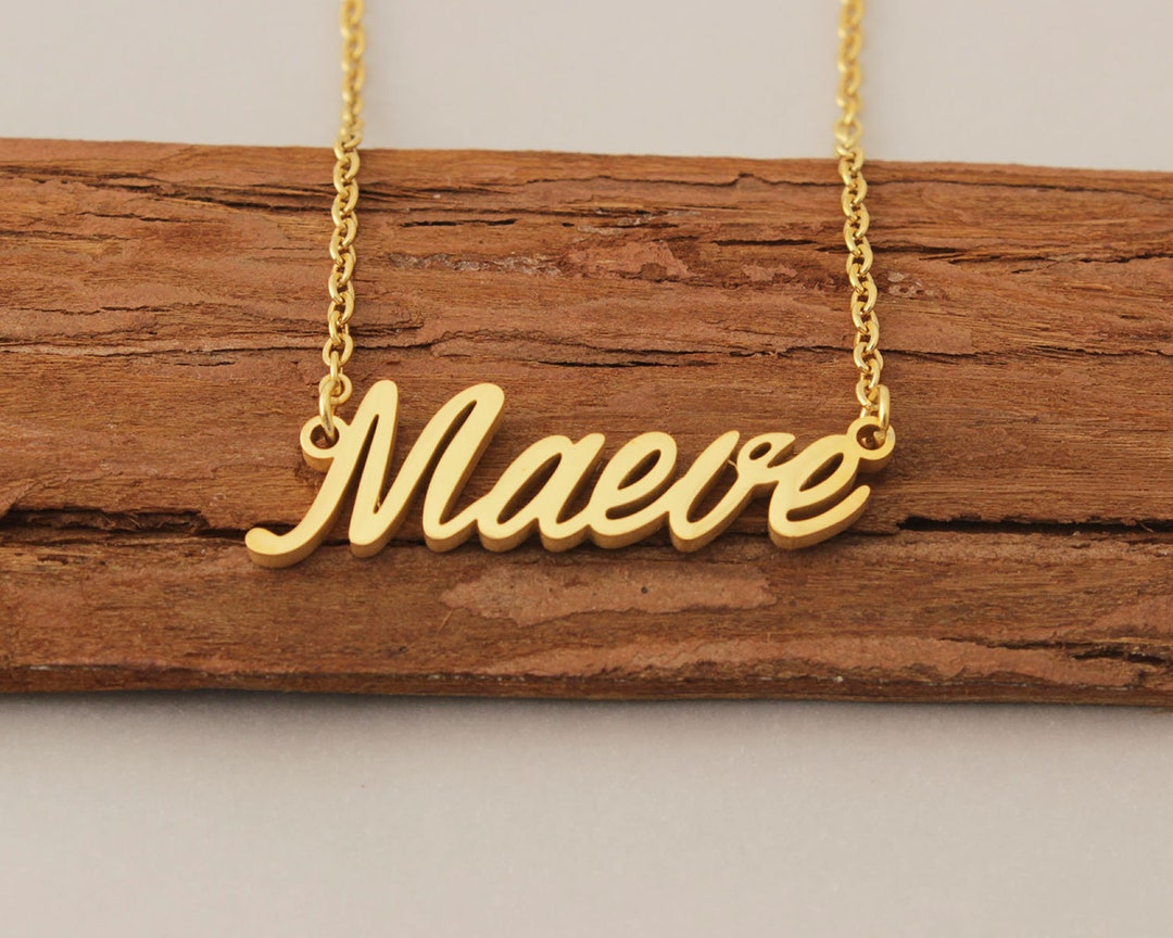 Name Necklace, Custom Dainty Necklace, Name Pendant, Engraved Necklace ...