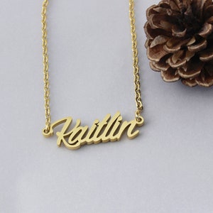 Custom Name Necklace, Sam Nameplate Necklace, Personalized Letter Name ...