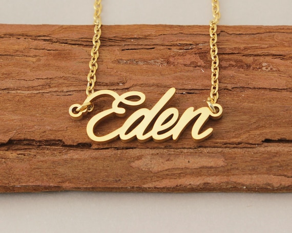 Name Necklace Eden Name Necklace Gold Custom Necklaces for - Etsy