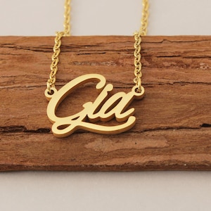 Name Necklace, Initial Necklace, Custom Gia Name Pendant, Minimalist ...