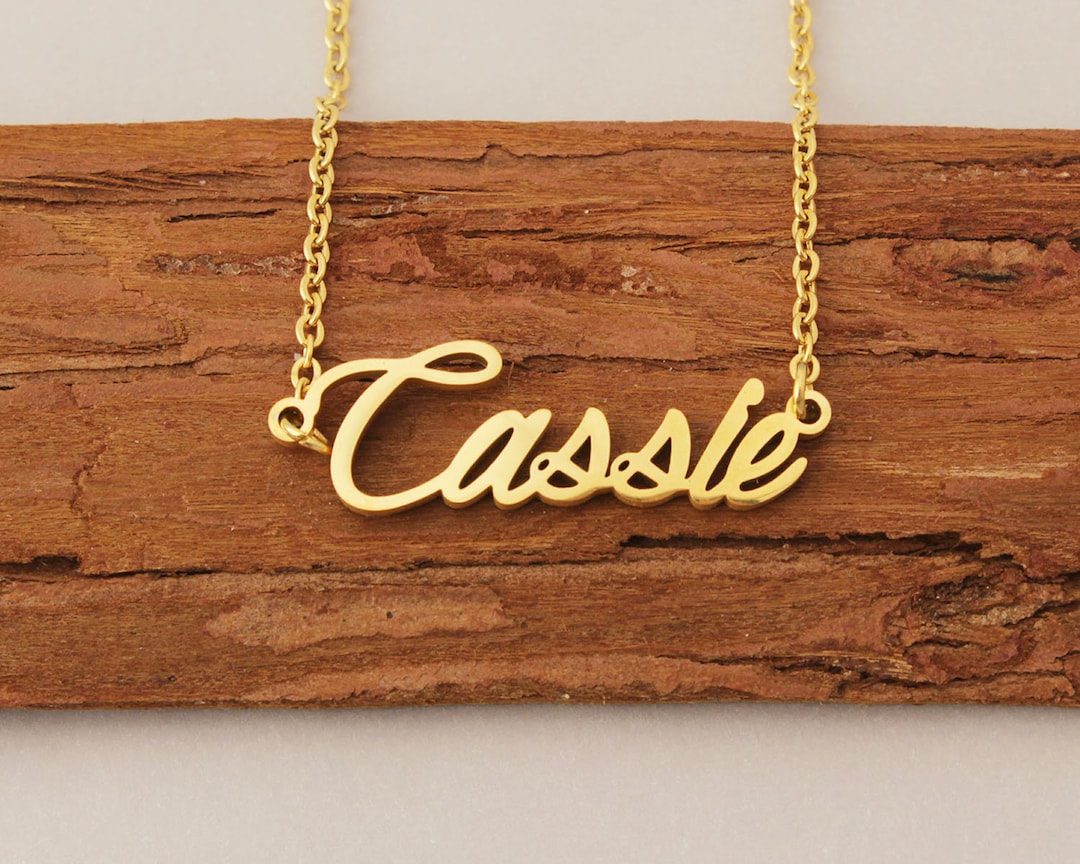 Personalized Necklace, Custom Cassie Name Necklace, Tiny Necklace With ...