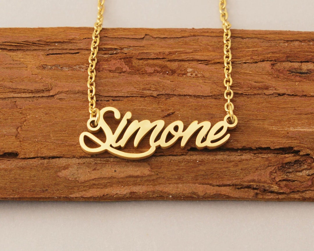 Name Necklace, Personalized Nameplate Necklace, Custom Initial Necklace ...