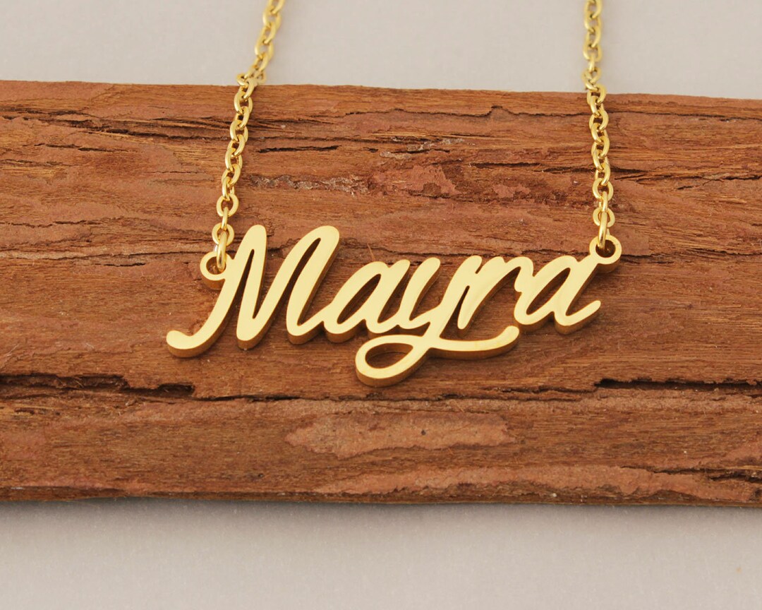 Name Necklace, Dainty Gold Necklace, Customized Necklace, Minimalist ...