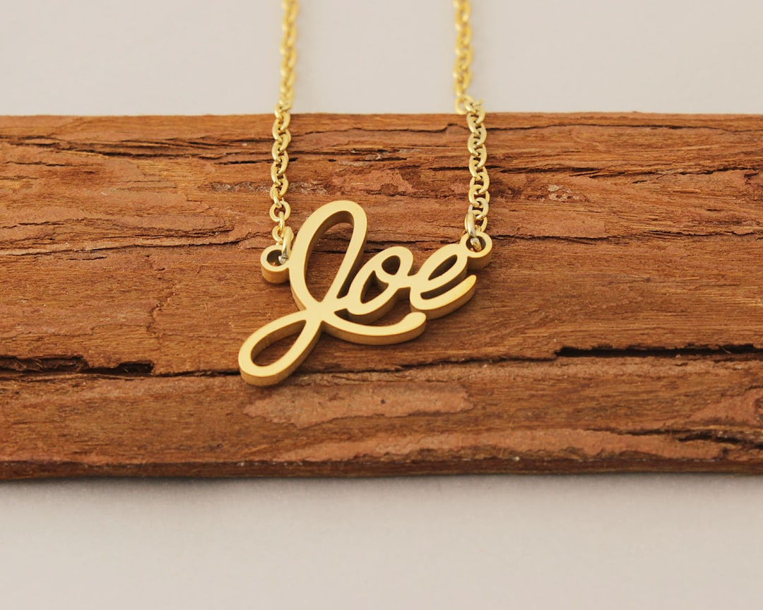 Minimalist Name Necklace, Custom Joe Gold Necklace, Name Pendant ...