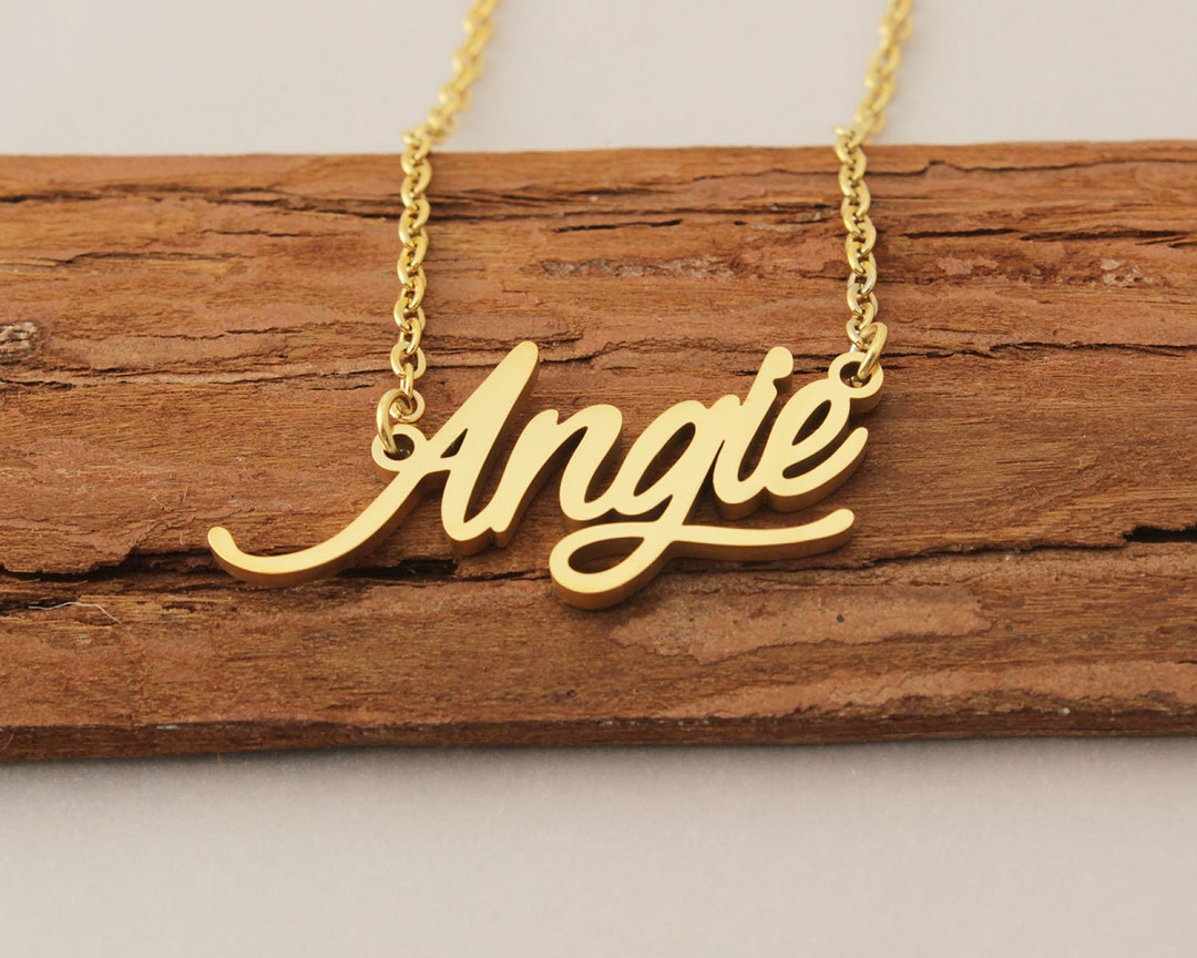 Personalized Necklace, Angie Name Necklace Gold, Letter Necklace for ...
