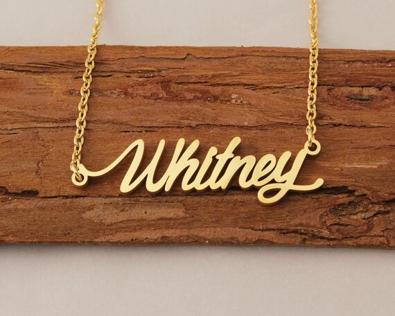 Whitney Name Necklace Personalized Necklace Custom Initial | Etsy