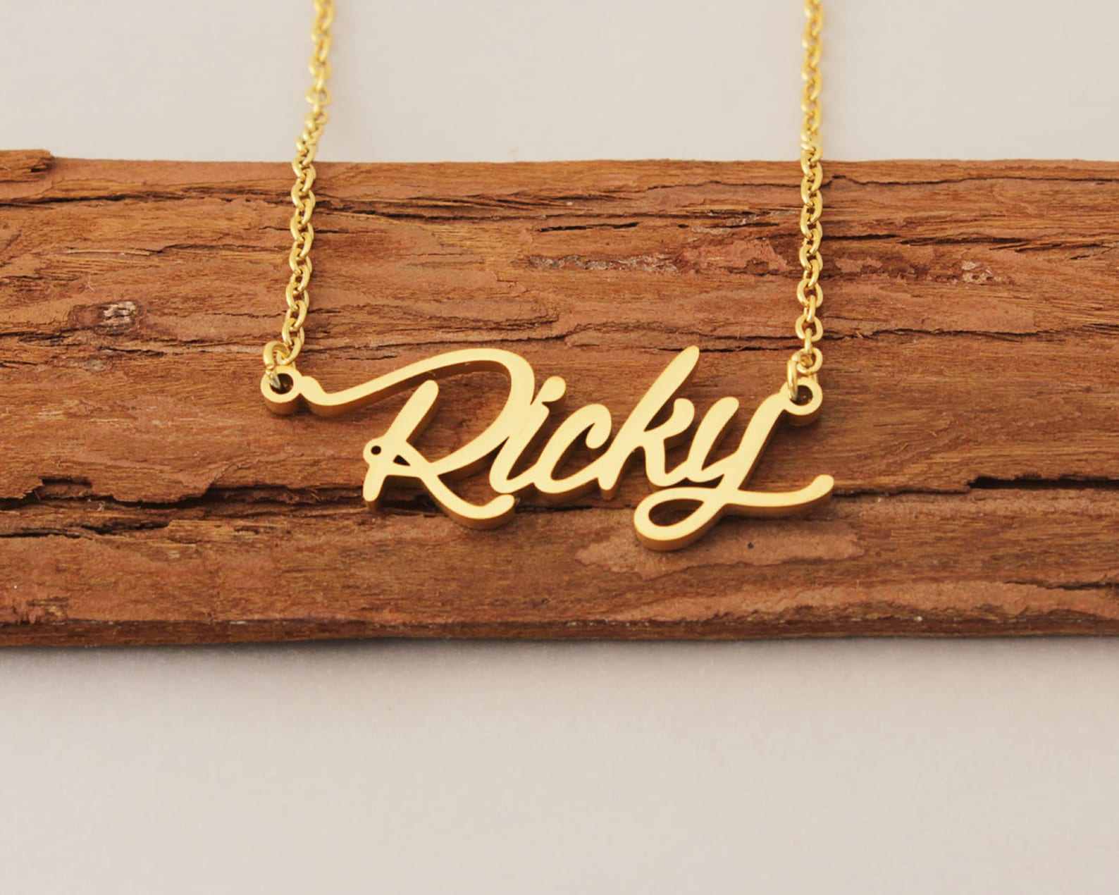 Name Necklace Custom Ricky Name Necklace Personalized - Etsy UK