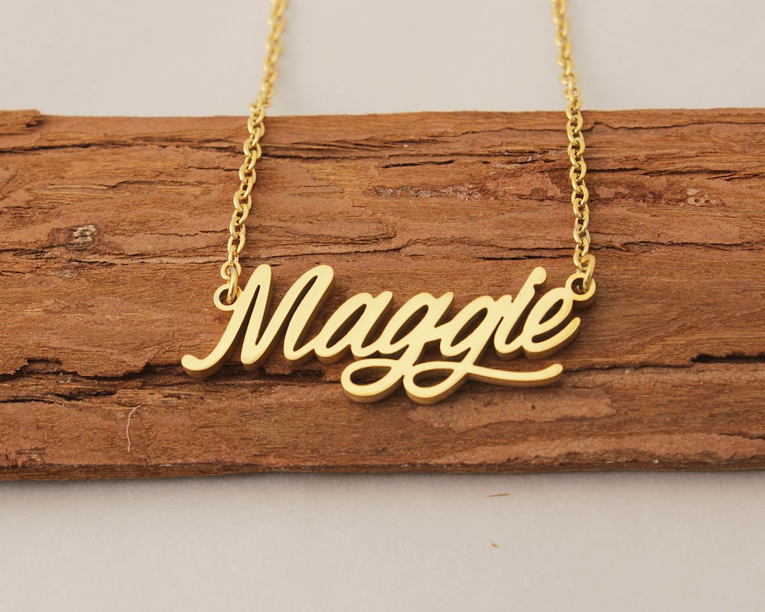 Name Necklace, Custom Maggie Name Necklace, Necklaces for Women, Gold ...