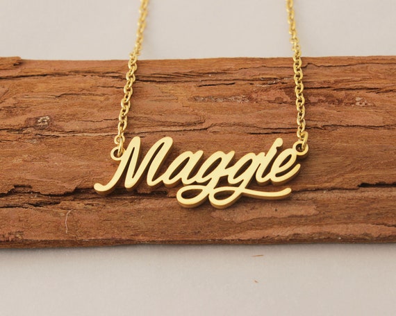 Name Necklace Custom Maggie Name Necklace Necklaces for | Etsy