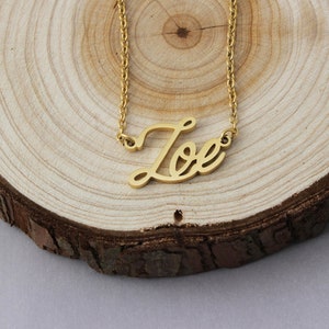 Name Necklace, Zoe Initial Name Necklace, Custom Jewelry With Gold ...