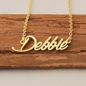 Name Necklace, Custom Debbie Name Necklace, Cursive Any Name on ...