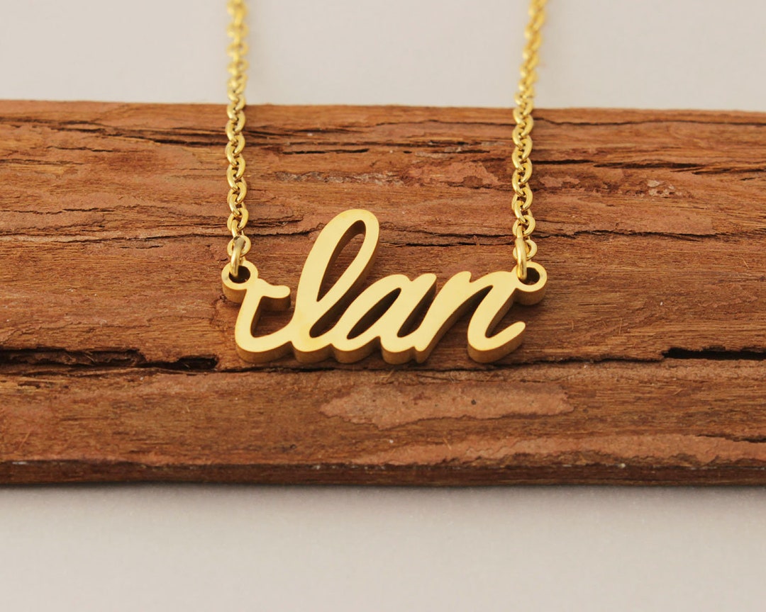 Custom Name Necklace, Ian Name Necklace Gold, Dainty Necklace, Name ...