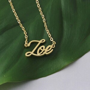 Name Necklace, Zoe Initial Name Necklace, Custom Jewelry With Gold ...