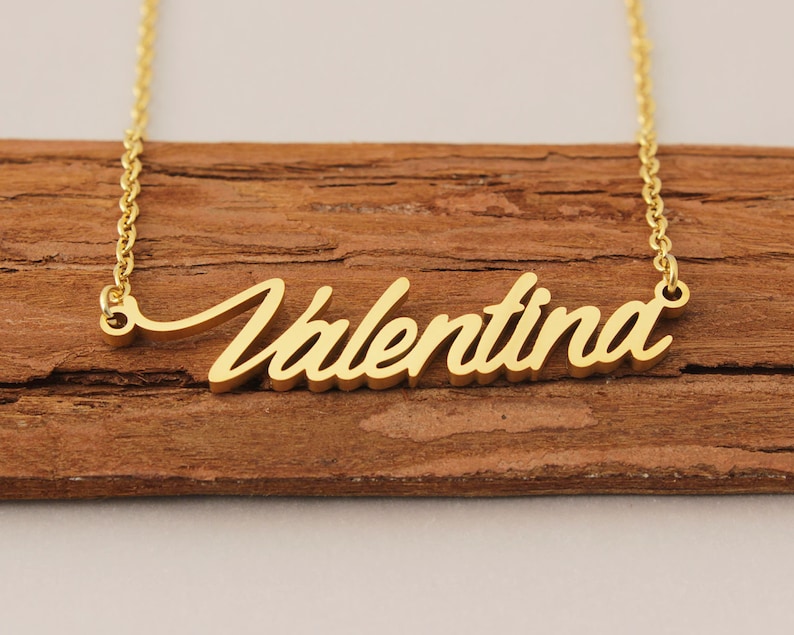 Custom Valentina Name Necklace, Dainty Necklace, Personalize Necklace ...