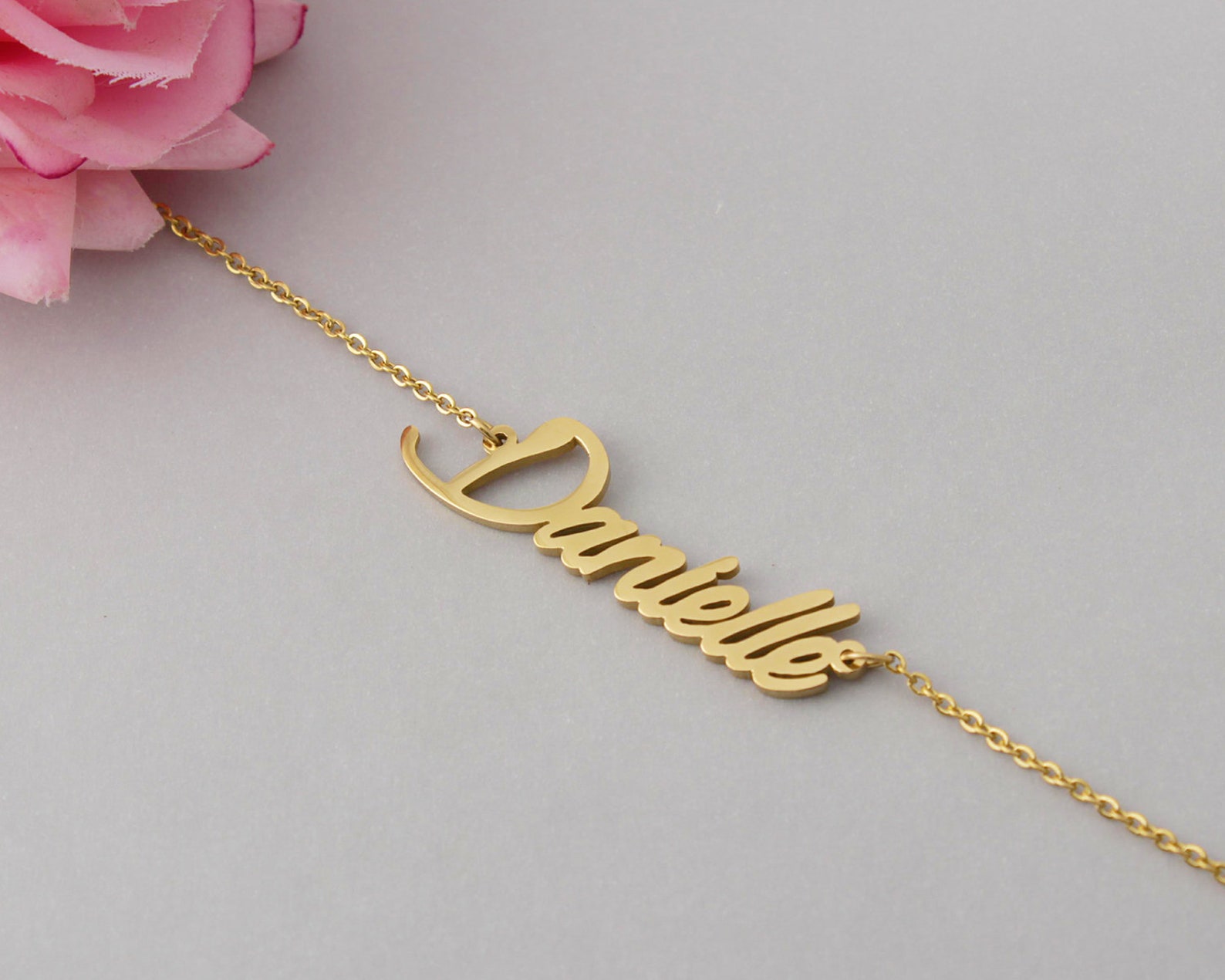 Danielle Name Necklace Personalized Initial Necklace | Etsy