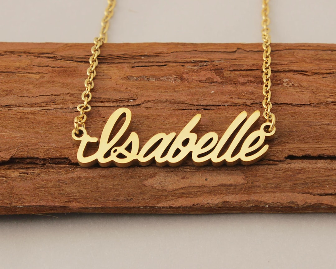 Name Necklace, Isabelle Letter Name Necklace, Personalized Kids Name ...