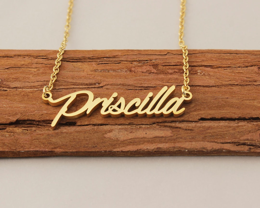 Personalized Necklace, Custom Priscilla Name Necklace, Initial Necklace ...