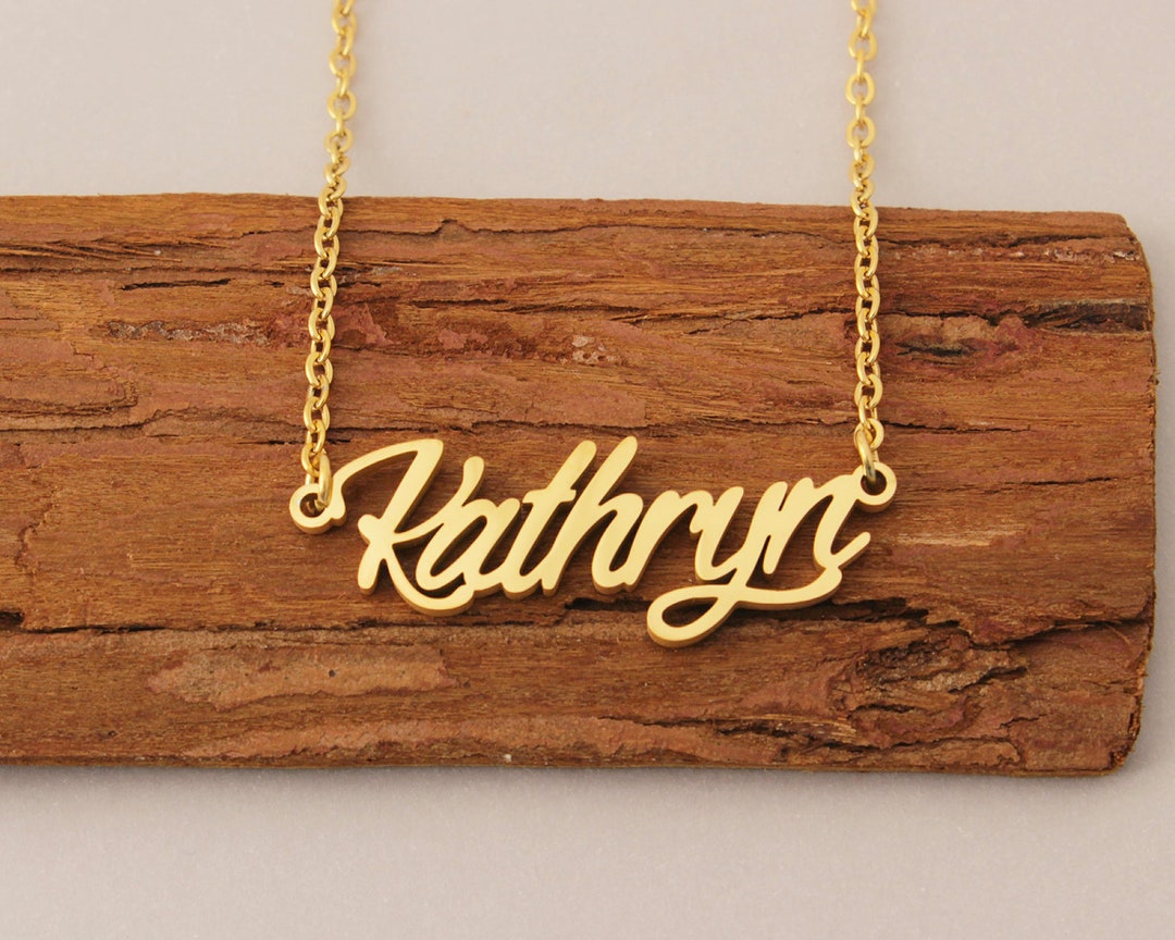 Name Necklace, Custom Kathryn Name Necklace, Tiny Necklace With Her ...