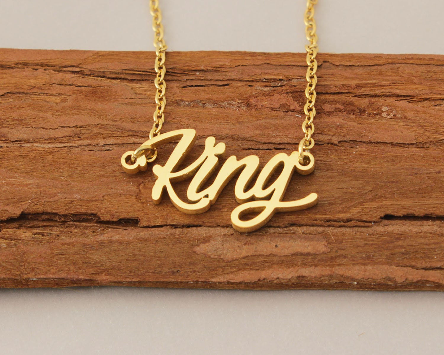 King Name Necklace Initial Necklace Personalized Nameplate - Etsy UK