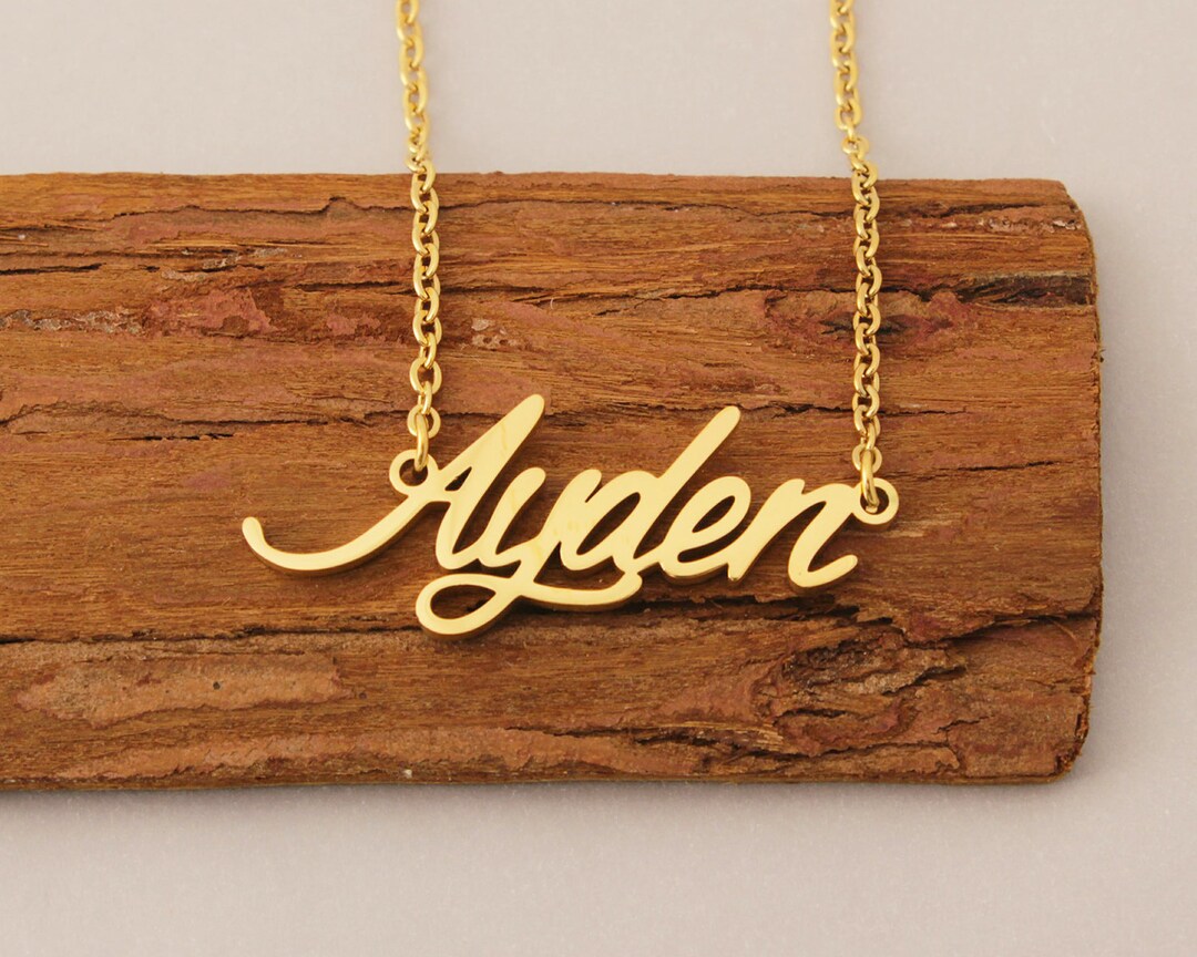 Custom Ayden Name Necklace, Personalized Necklace, Dinty Necklace ...