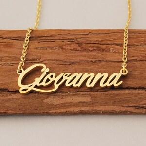 Custom Name Necklace Noah Name Necklace Gold Engraved Your Name on Necklace Kids Birthday Gift Name Pendant for Her Etsy