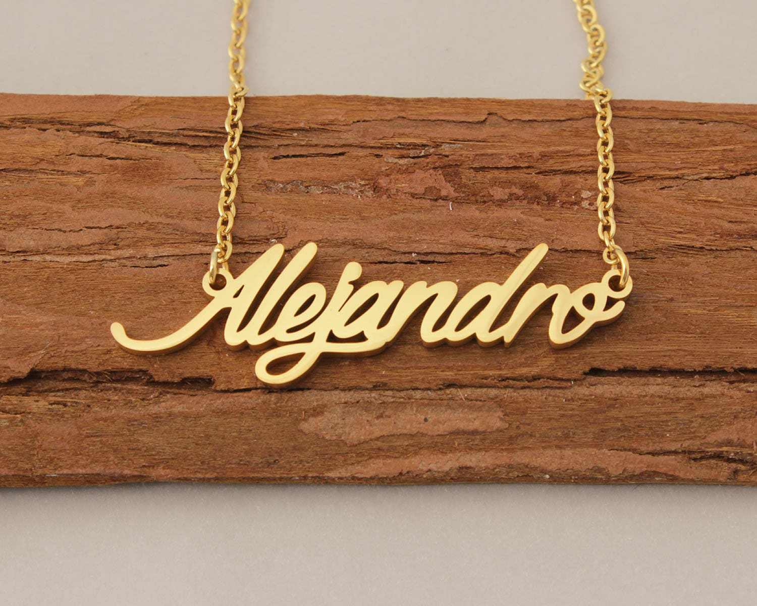 Custom Name Necklace Alejandro Name Necklace Gold Letter | Etsy