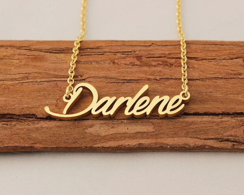 Darlene Name Necklace, Custom Name Necklace Gold, Initial Necklaces for ...