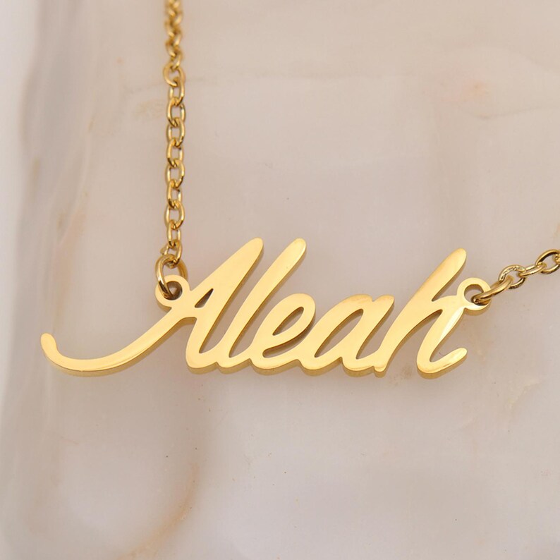 Name Necklace, Custom Letter Necklace, Aleah Pendant Necklace ...