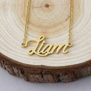 Custom Name Necklace, Liam Nameplate Necklace, Cursive Any Name ...