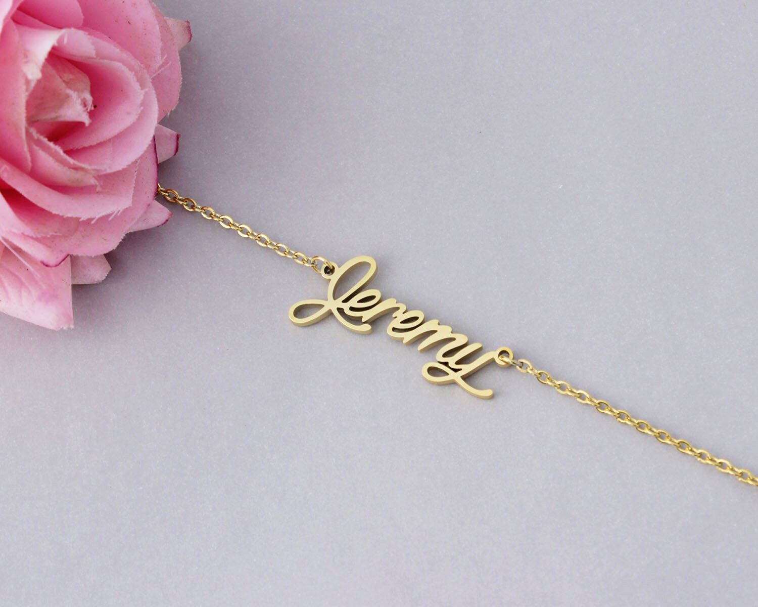 Custom Name Necklace Jeremy Name on Necklace Minimalist | Etsy