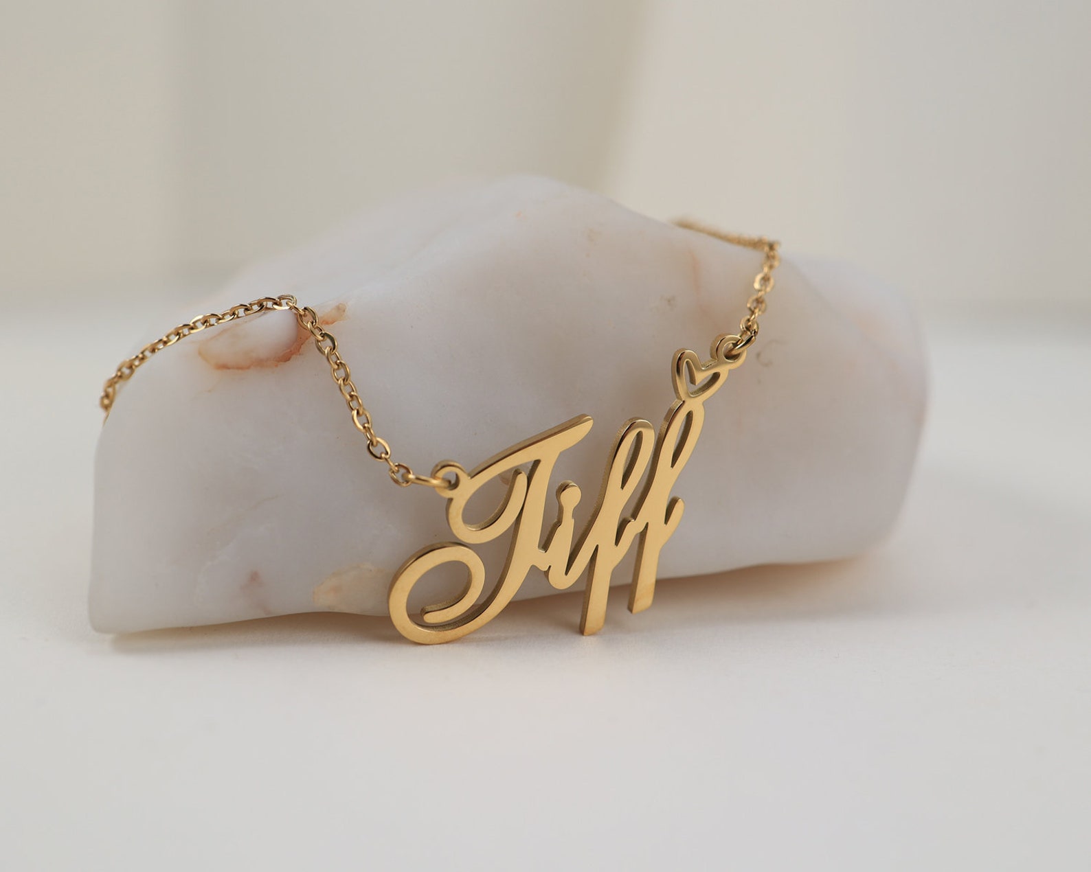 Tiff Name Neckalce, 18K Gold Plated Name Necklace, Best Friend Chucky ...