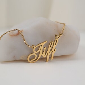 Tiff Name Neckalce, 18K Gold Plated Name Necklace, Best Friend Chucky ...