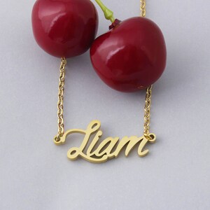 Custom Name Necklace, Liam Nameplate Necklace, Cursive Any Name ...