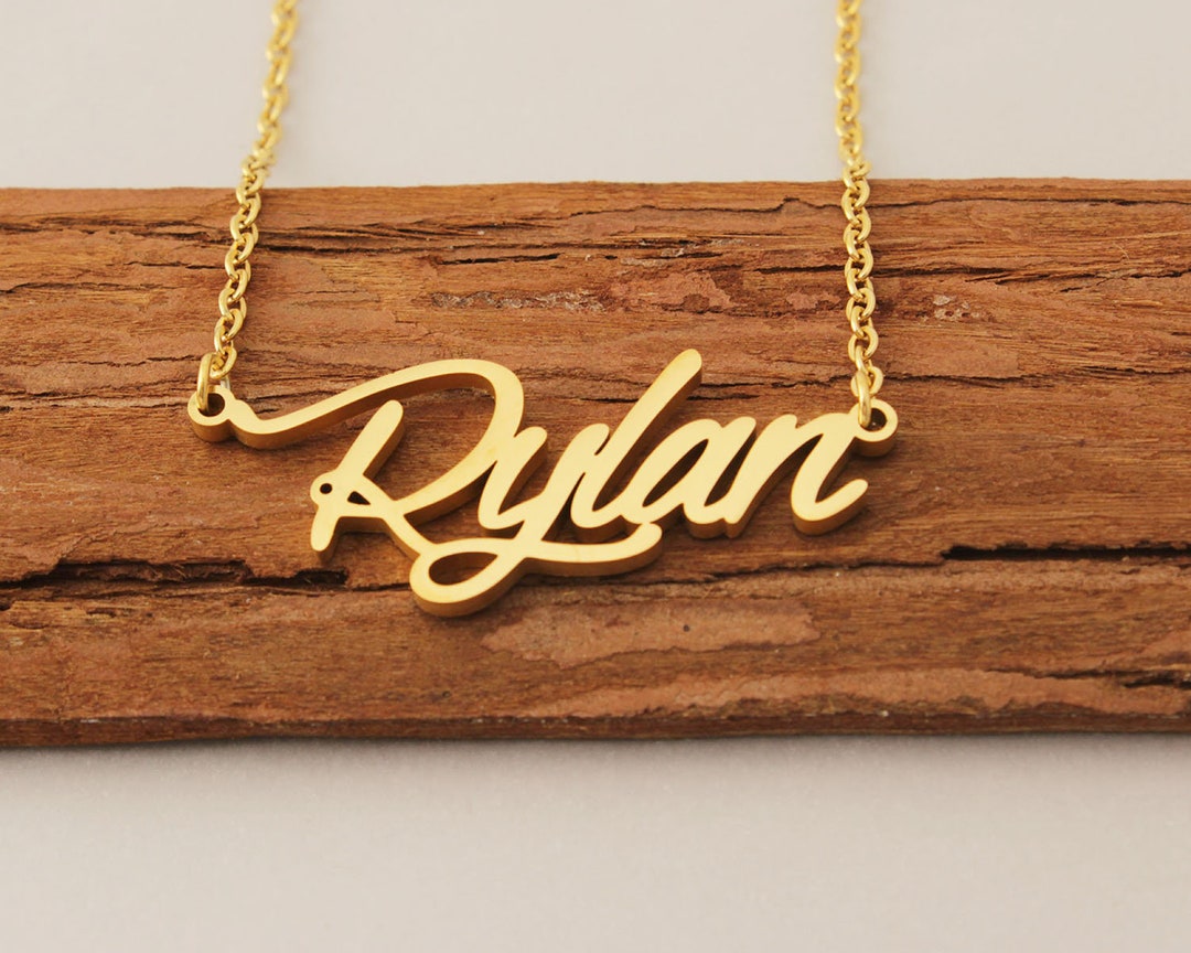 Name Necklace, Rylan Name Necklace Personalized, Minimalist Necklace ...