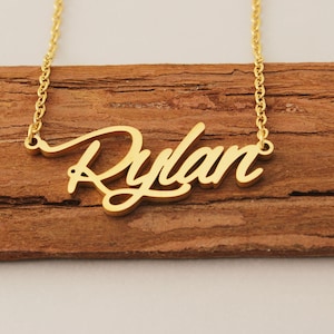 Name Necklace, Rylan Name Necklace Personalized, Minimalist Necklace ...