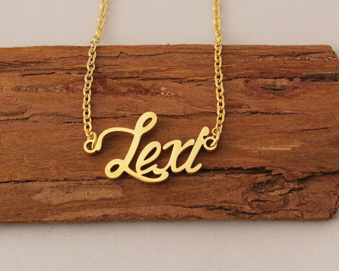 Lexi Name Necklace Custom Initial Necklace Personalized - Etsy